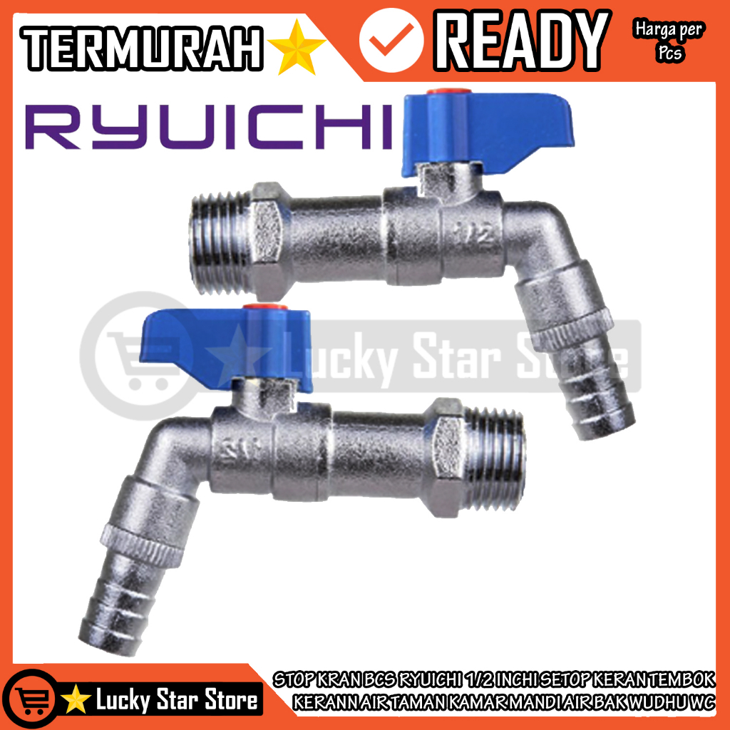 Jual KRAN AIR BCS RYUICHI 1/2 INCHI SETOP KERAN TEMBOK STOP KERANN ...