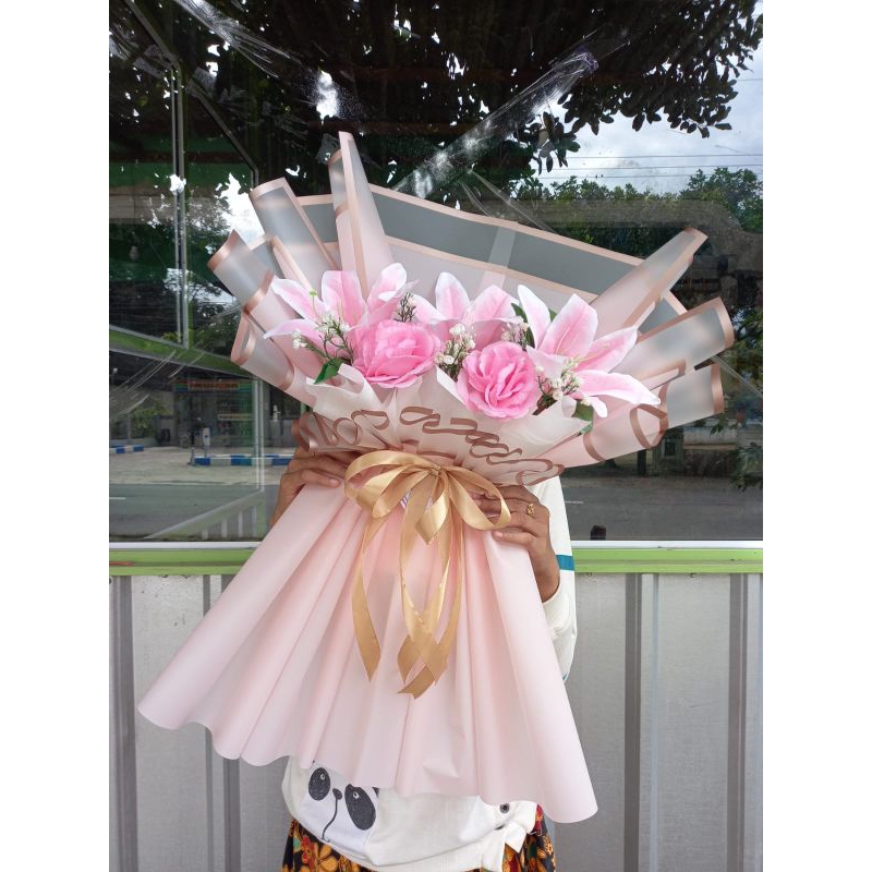 Jual WAJIB CHECKOUT PACKING! BUKET BUNGA ARTIFICIAL PINKY BUKET ...