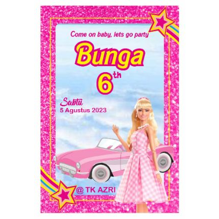Jual invitation barbie / undangan barbie / undangan custom barbie ...