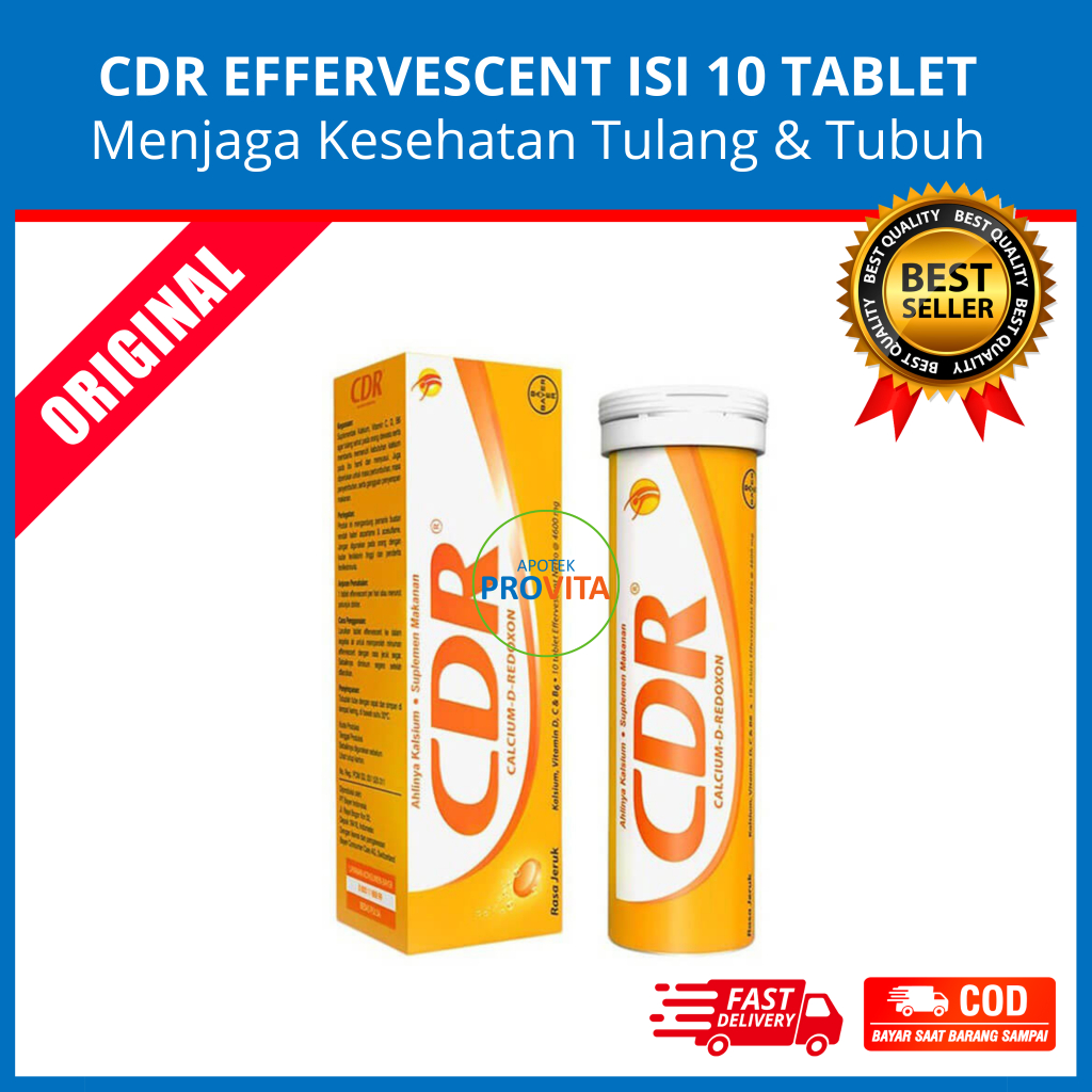 Jual CDR EFFERVESCENT KALSIUM ISI 10 TABLET/ CDR Suplemen Kalsium Rasa ...
