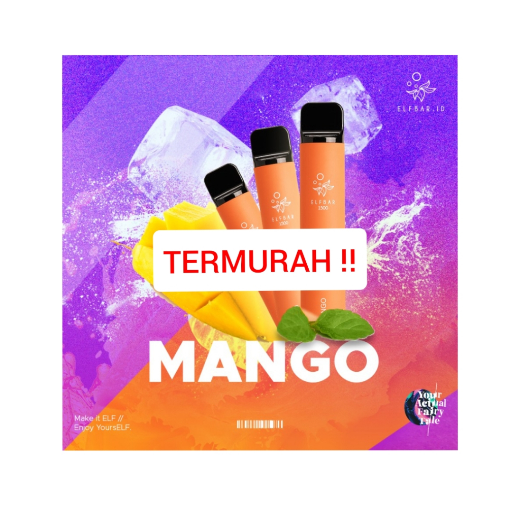 Jual ELFBAR 1500 PUFS MANGO / ELF BAR 1500 DISPOSABLE POD MANGO ...