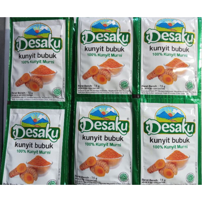 Jual Desaku Kunyit Bubuk Sachet isi 12pcs @5g | Shopee Indonesia