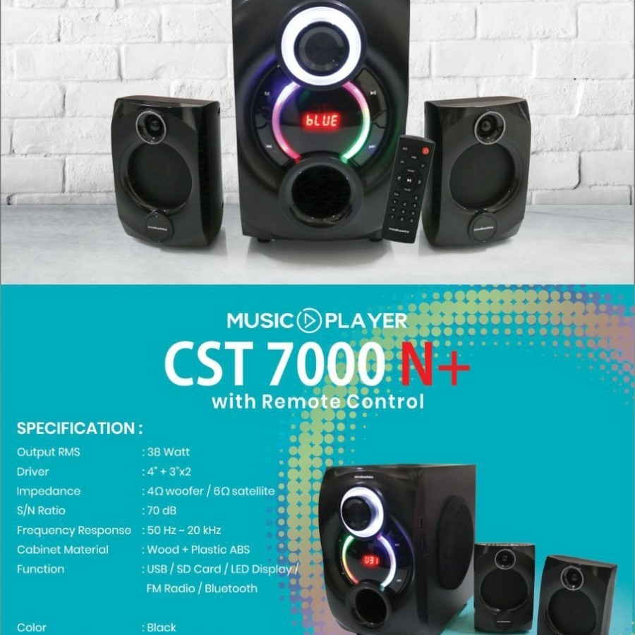Jual Speaker Bluetooth Simbadda CST 7000N+ Subwoofer Bass Power LED ...
