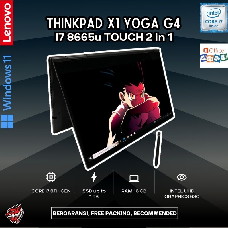 Jual Lenovo Thinkpad X1 YOGA 4th Core i7 8th Gen RAM 16GB FREE PEN Stylush | Shopee Indonesia