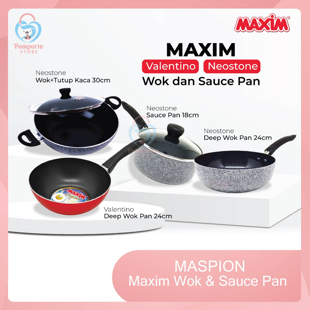 Jual Maspion Maxim Valentino Neostone Deep Wok Pan 24cm (Wajan Cekung ...