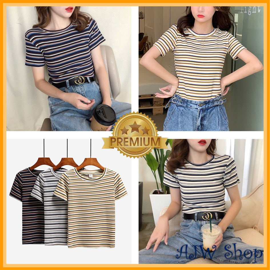 Jual AJW Basic Top Korean Style Premium HG | Kaos Rajut Wanita Premium Import Kekinian Korean ...