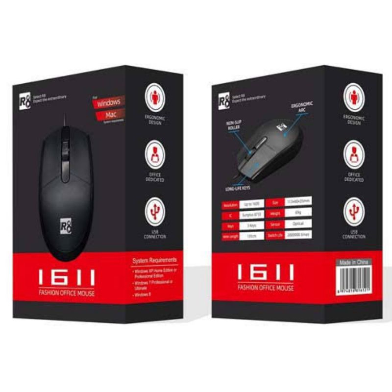 Jual MOUSE USB R8 M1611 M1610 ORIGINAL RESMI R8 | Shopee Indonesia