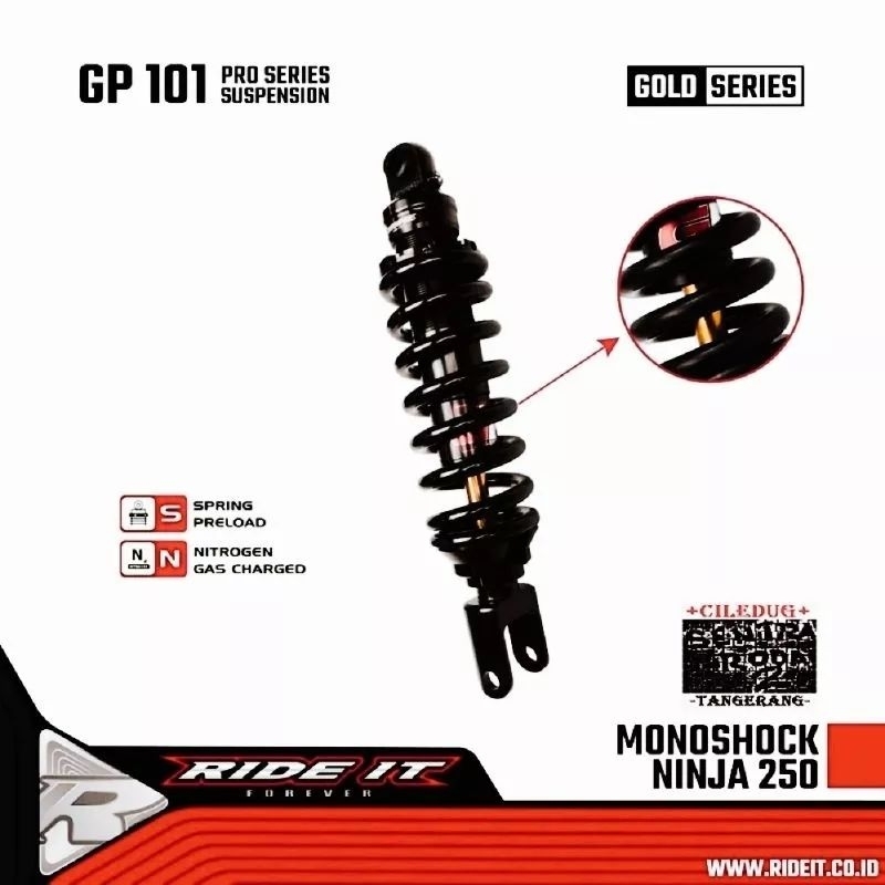 Jual Shock Breaker Ninja 250 Fi/Karbu/Z-250 Ride-iT / MonoShock ...