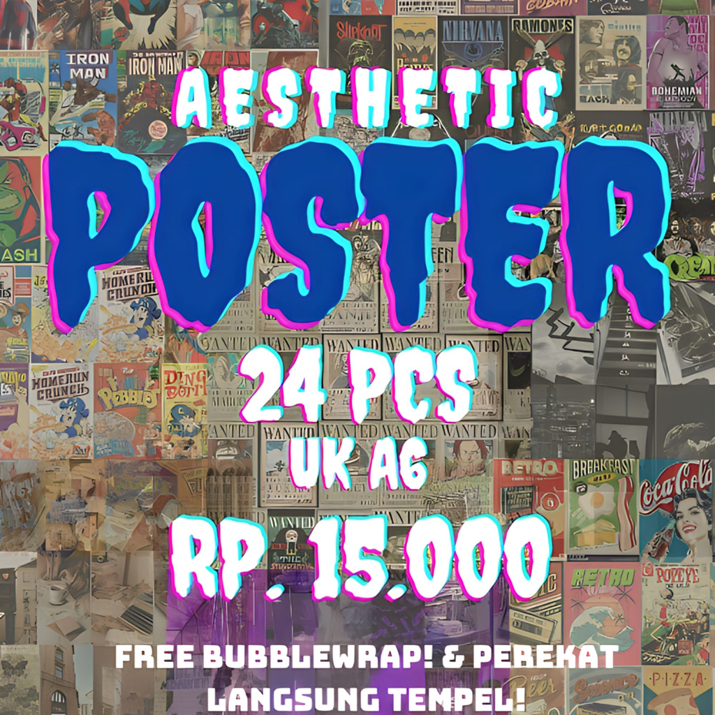 Jual Poster Dinding Aesthetic Isi 24 Lembar Poster Viral Poster