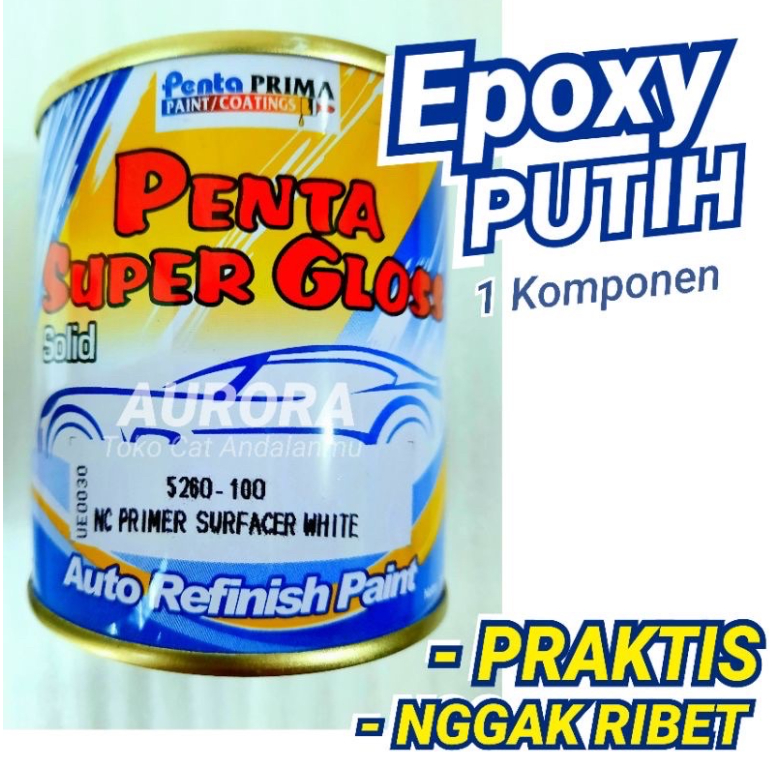 Jual Epoxy Putih Penta Super Gloss Primer Surfacer White 200gr Dasaran ...