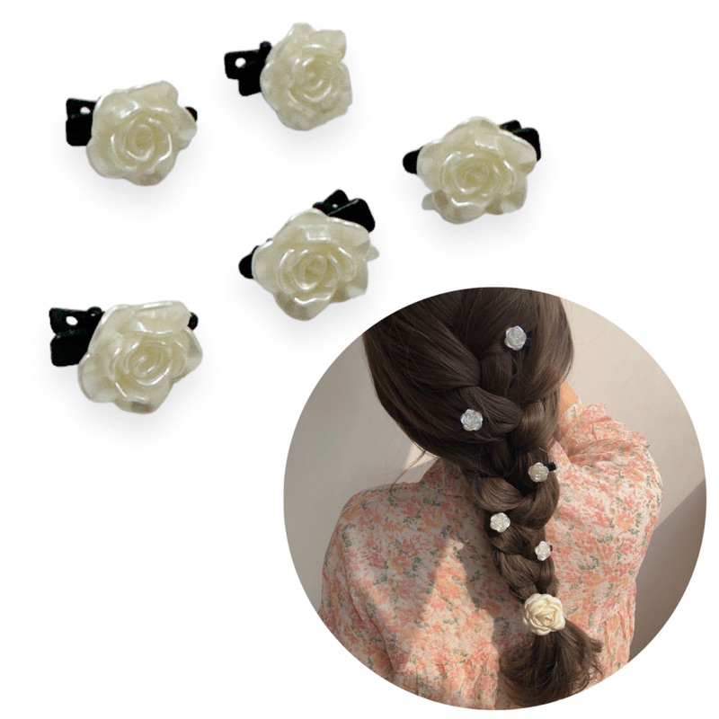 Jual Jepit Rambut Rose Pearl Ayumi Jepitan Rambut Bunga Mutiara Korea ...