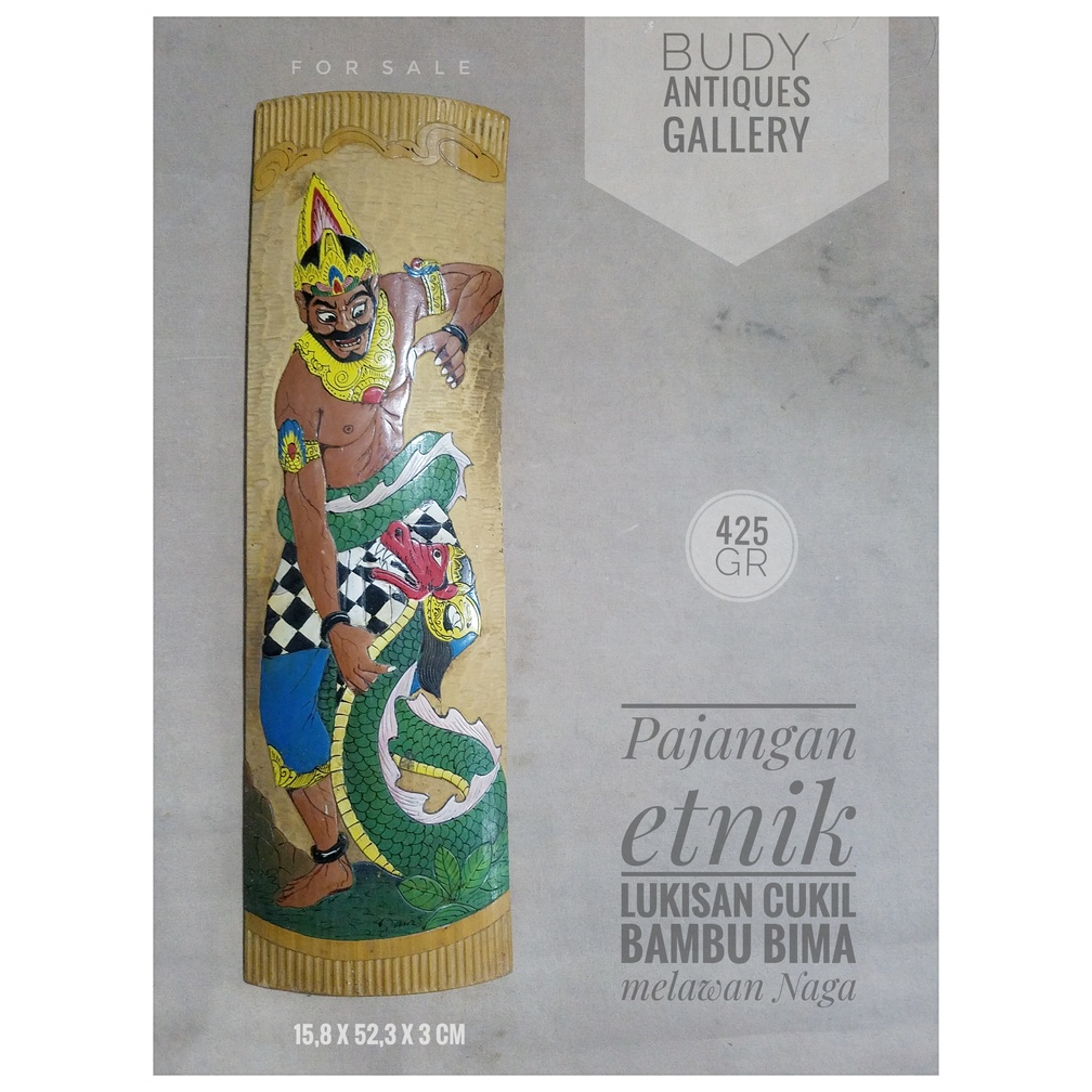 Jual Pajangan Etnik Lukisan Bambu Bima Melawan Naga Karya Jair | Shopee ...