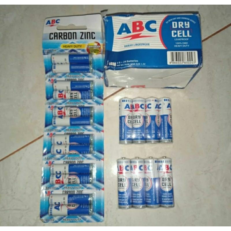 Jual Baterai ABC AA AAA A2 A3 Heavy Duty no alkaline Remote Battery ...