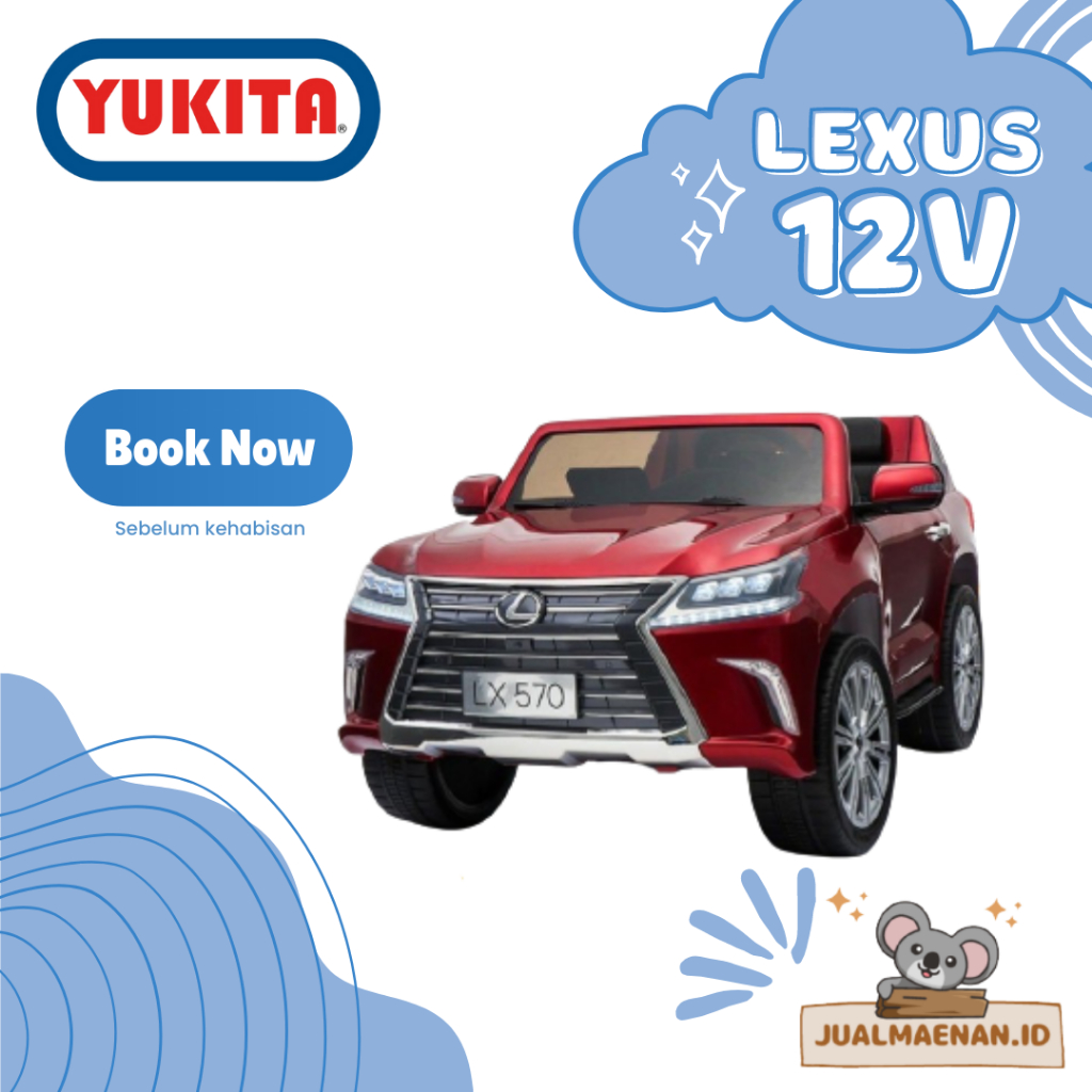 Jual Mainan Anak Mobilan Aki Lexus 12 Volt MP4 Player Paint Red Only ...