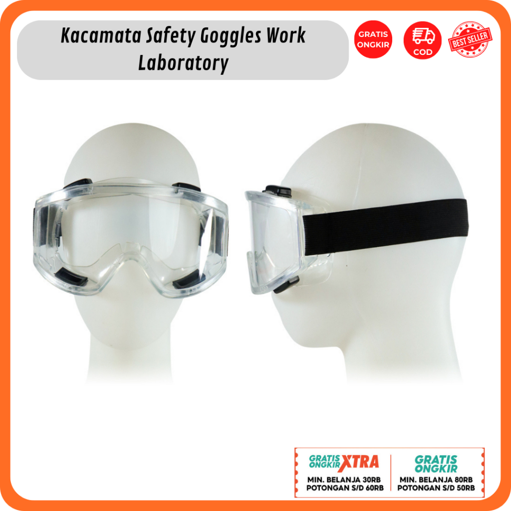 Jual Kacamata Safety Goggles Work Laboratory Eyewar Untuk Pekerjaan Dan ...