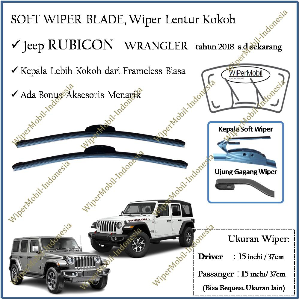 Jual Soft Wiper Blade kaca Mobil Jeep Rubicon Wrangler 2018 2019 2020 ...