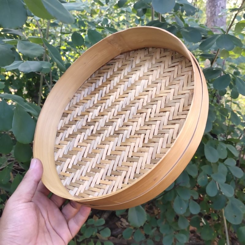 Jual Nampan saji bambu 25x25 cm / tampah bambu / tempat penyimpanan ...