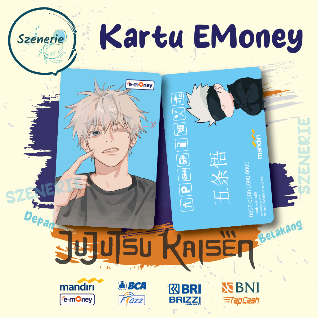 Jual Emoney Gojo Satoru JJK Flazz gen 2 Kartu E-money Mandiri BCA ...