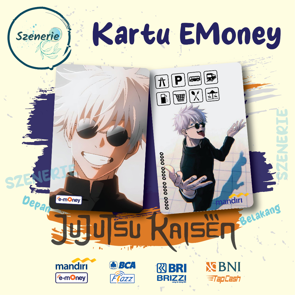 Jual Emoney Gojo Satoru JJK Flazz gen 2 Kartu E-money Mandiri BCA ...