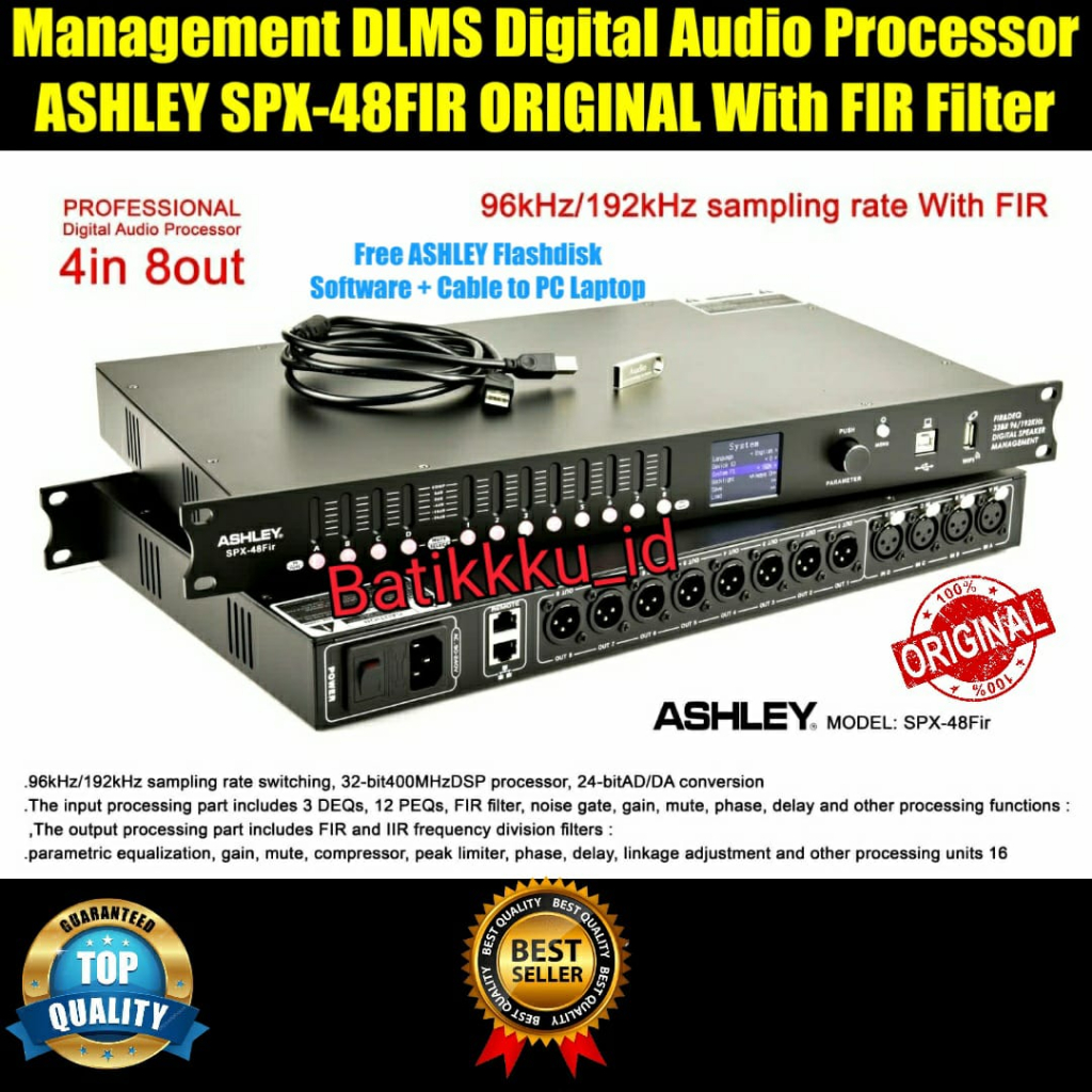 Jual DLMS MANAGEMENT ASHLEY SPX 48 FIR SPX48 ORIGINAL 4 IN 8 OUT WITH FIR FILTER DIGITAL AUDIO ...