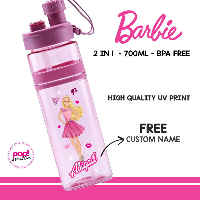 Jual Botol Minum Barbie Custom Nama 2 in 1 Pink 700ml Minecraft Roblox ...