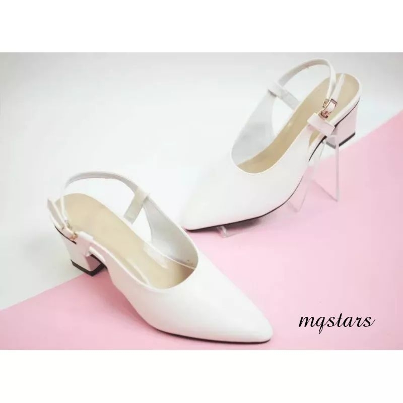 Jual mqstars Sandal Chunky Heels Wanita Hak Tahu Tinggi 5cm Slop Mule ...