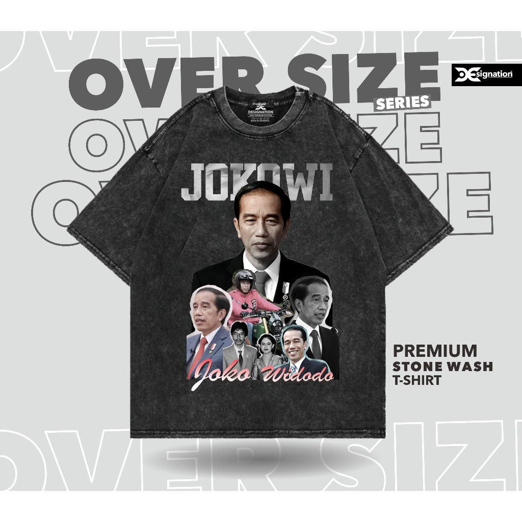 Jual Designation - Kaos Vintage JOKOWI Stone Wash Oversize / TShirt ...