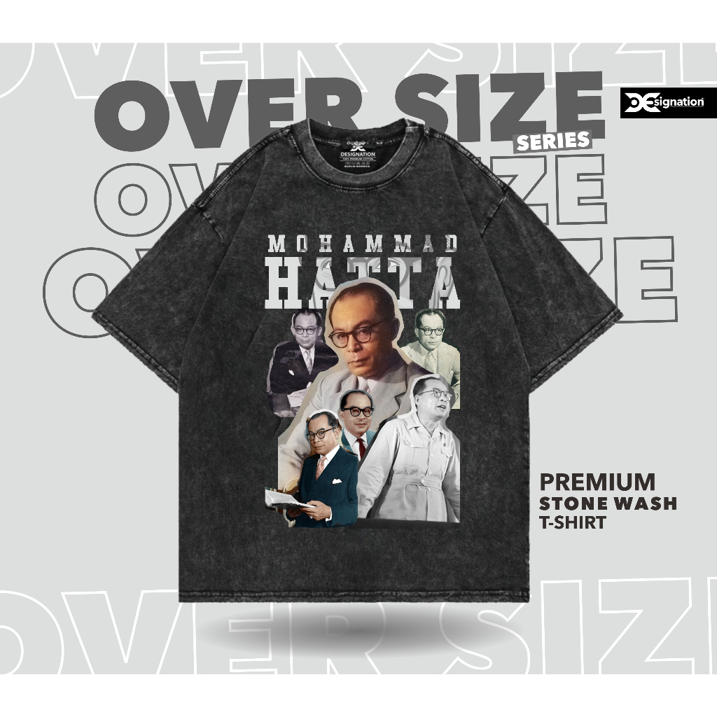 Jual Designation - Kaos Vintage BUNG HATTA Stone Wash Oversize / TShirt ...