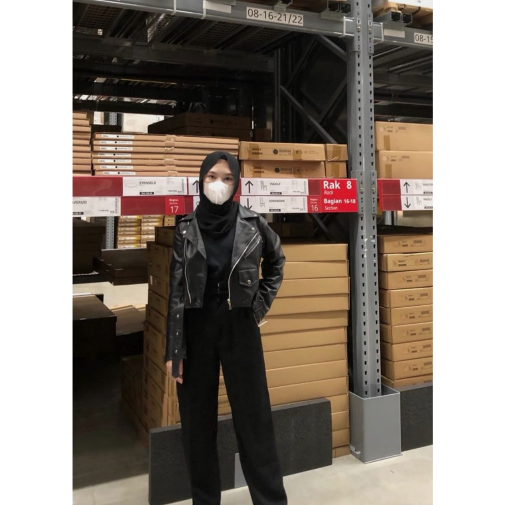 Jual PREMIUM Jaket Kulit Wanita Crop Ootd Mamba Hijab Premium Terlaris ...