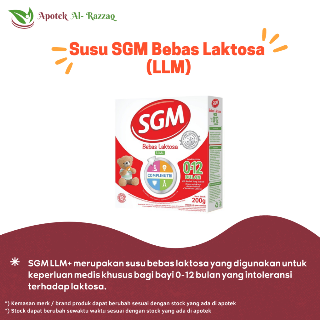 Jual Susu SGM Bebas Laktosa LLM+ 0-12 Bulan 400 Gram | Shopee Indonesia