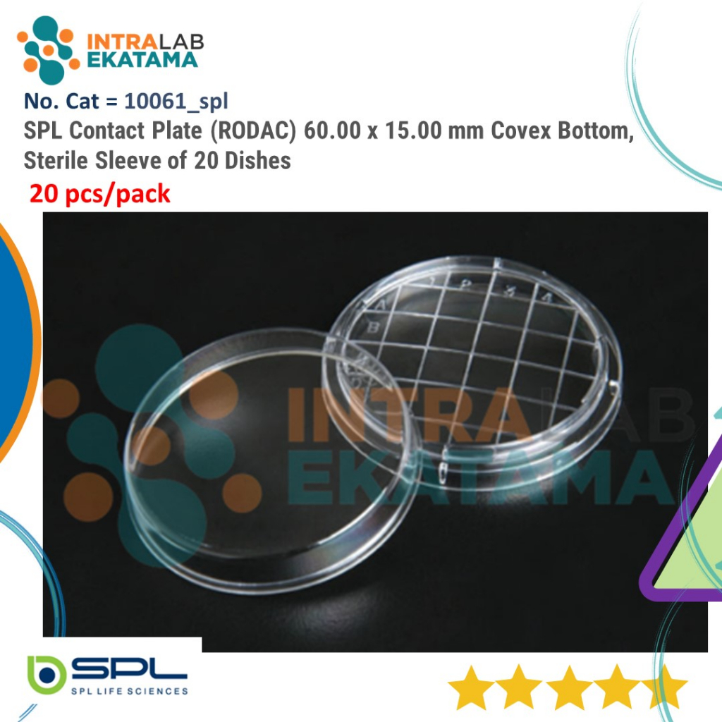 Jual SPL Contact Plate (RODAC) 60.00 x 15.00 mm Covex Bottom, Sterile ...