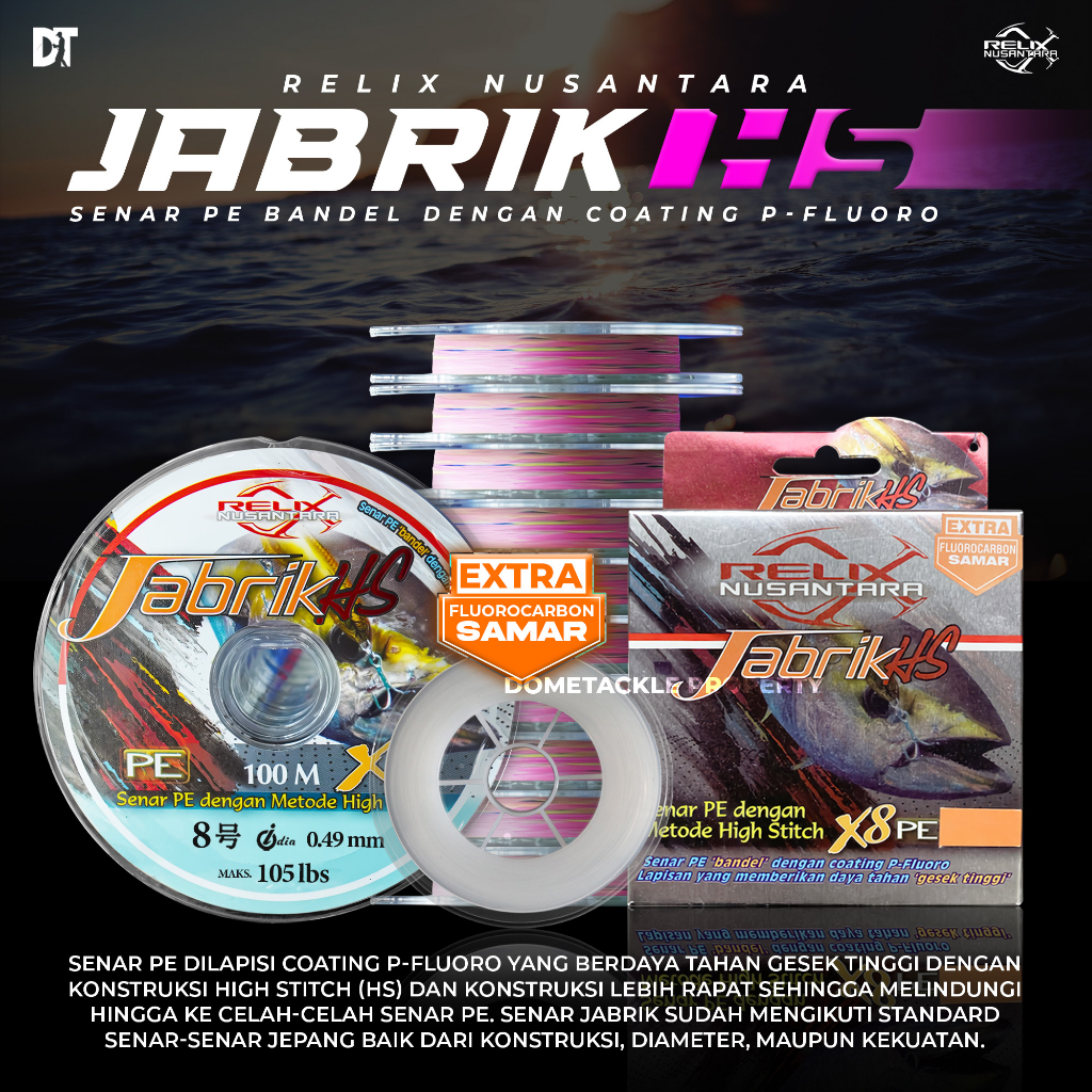 Jual JABRIK HS X8 MULTICOLOUR RELIX NUSANTARA SENAR PE BENANG ...