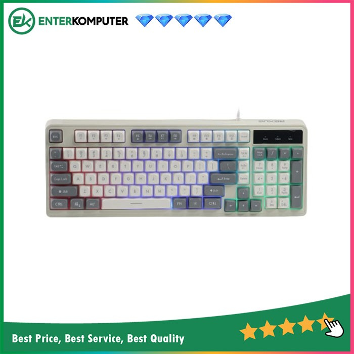 Jual Rexus Battlefire K98M Gaming Keyboard Cream White | Shopee Indonesia