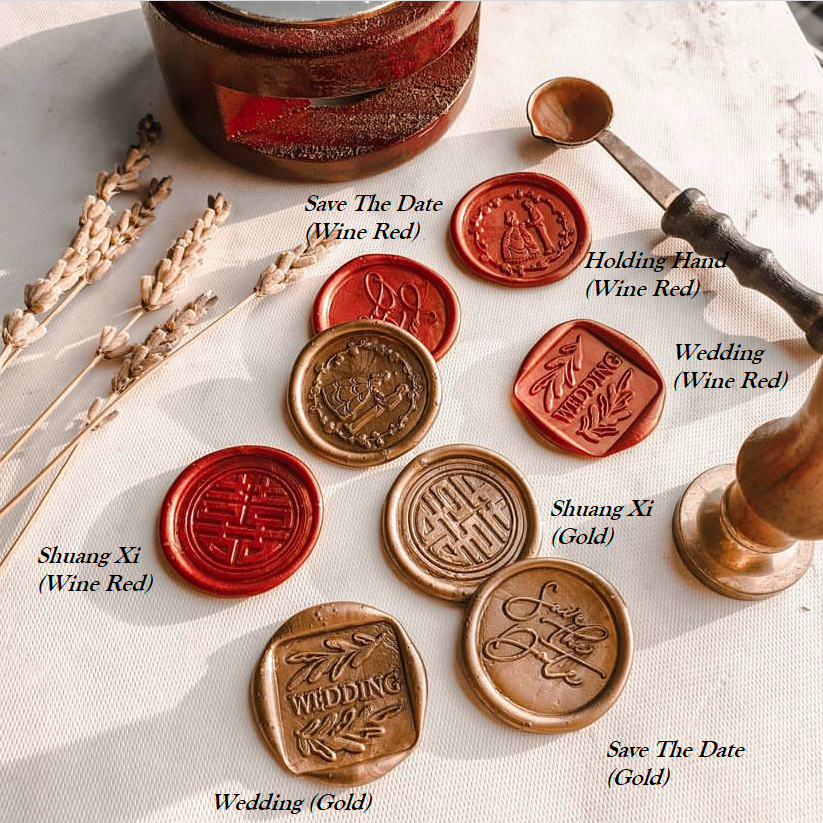 Jual WEDDING Theme - 1 Pieces Wax seal coinbulat sticker instan segel ...