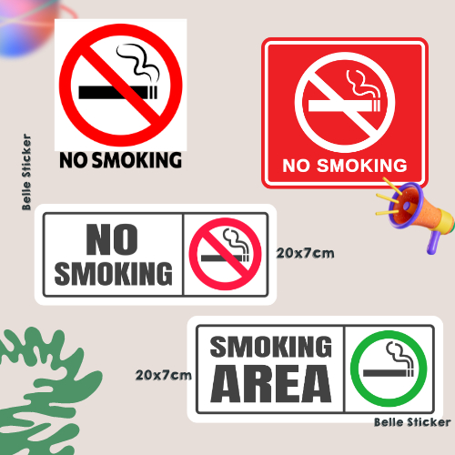 Jual STIKER NO SMOKING - STIKER SMOKING AREA - STIKER DILARANG MEROKOK ...