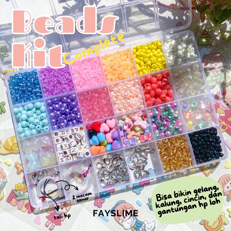 Jual Beads kit complete free stiker | paket meronce | paket manik manik ...