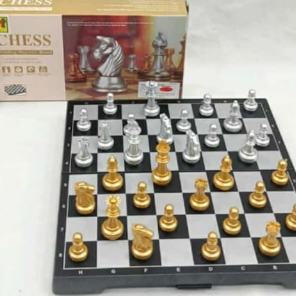 Jual Permainan Catur Magnet Board Game Magnetic Folding Chess SILVER N ...