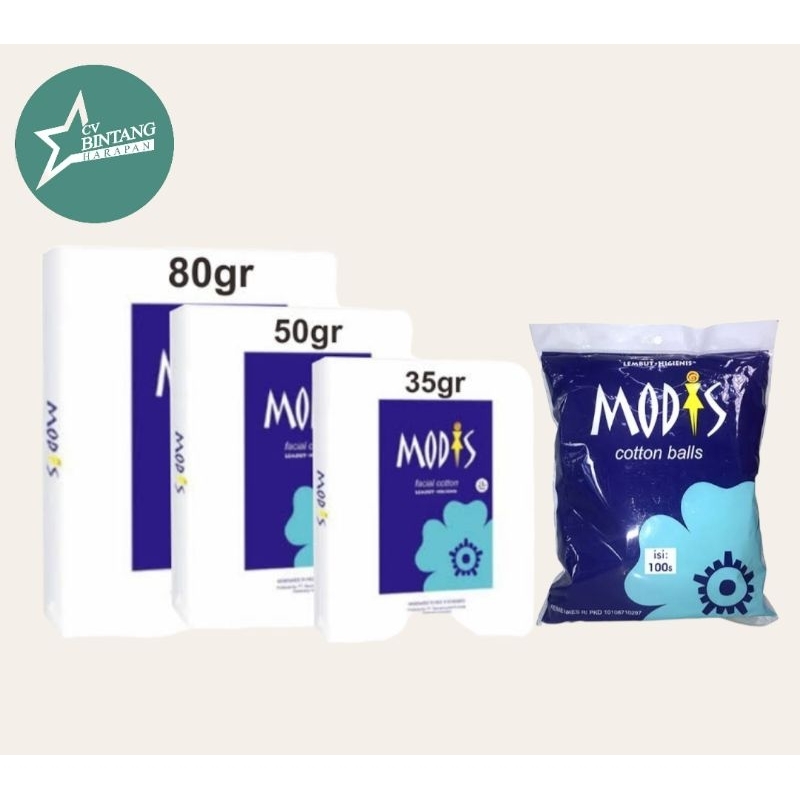 Jual MODIS KAPAS MUKA / FACIAL COTTON/COTTON BALLS 100'S | Shopee Indonesia