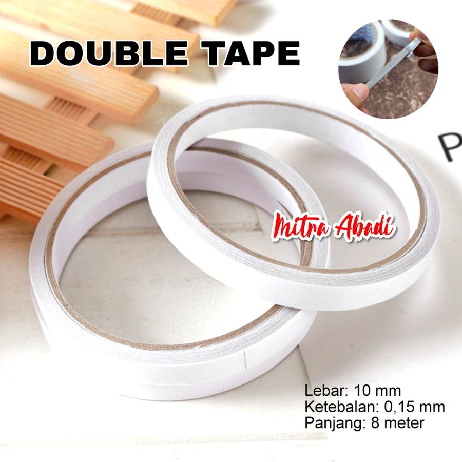 Jual Double Tape Ukuran 10 mm / Perekat Dua Sisi Transparan | Shopee ...