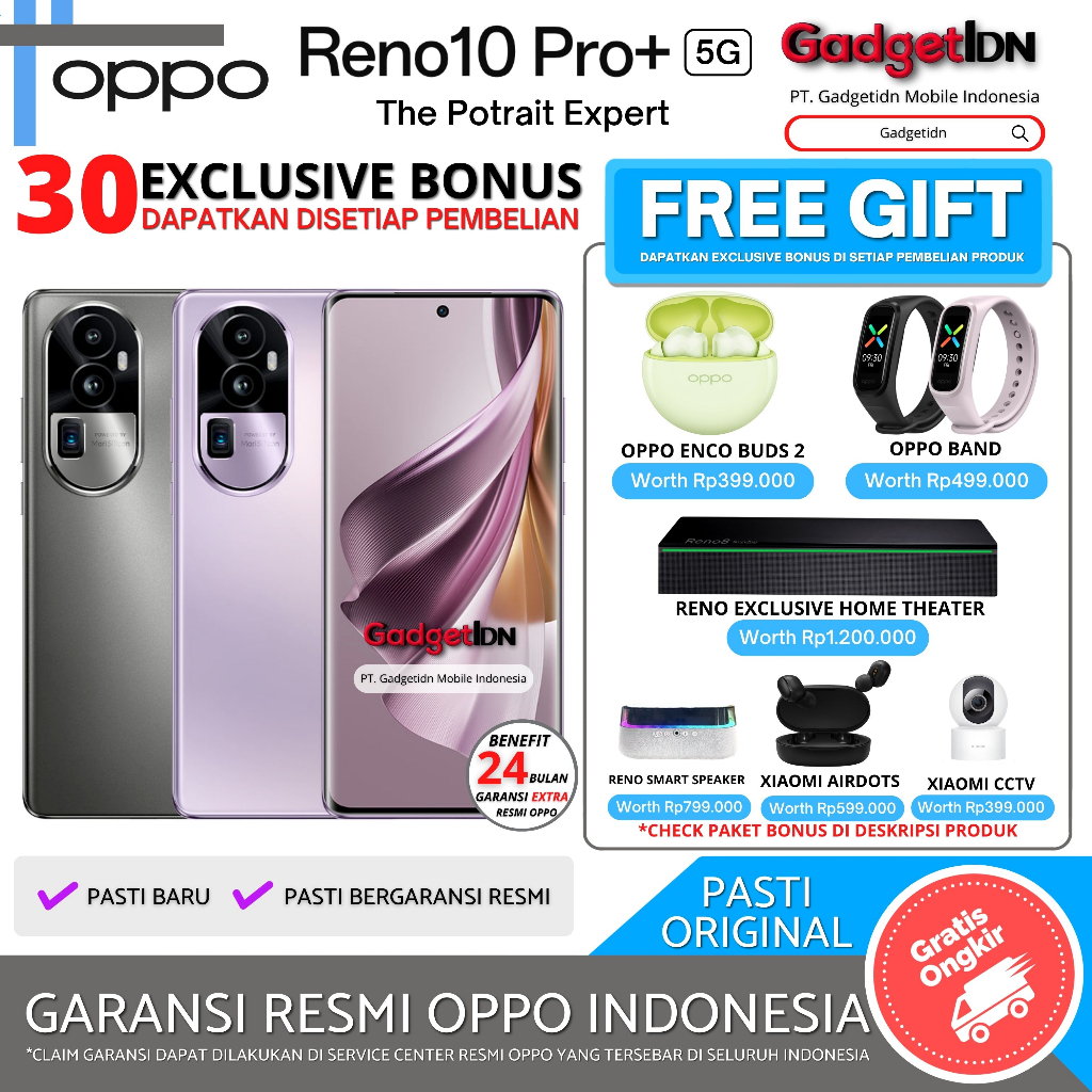 Jual OPPO Reno 10 PRO+ 5G | Reno 10 Pro 5G 12/256GB ( +12GB Extended Ram ) Garansi Resmi Oppo ...