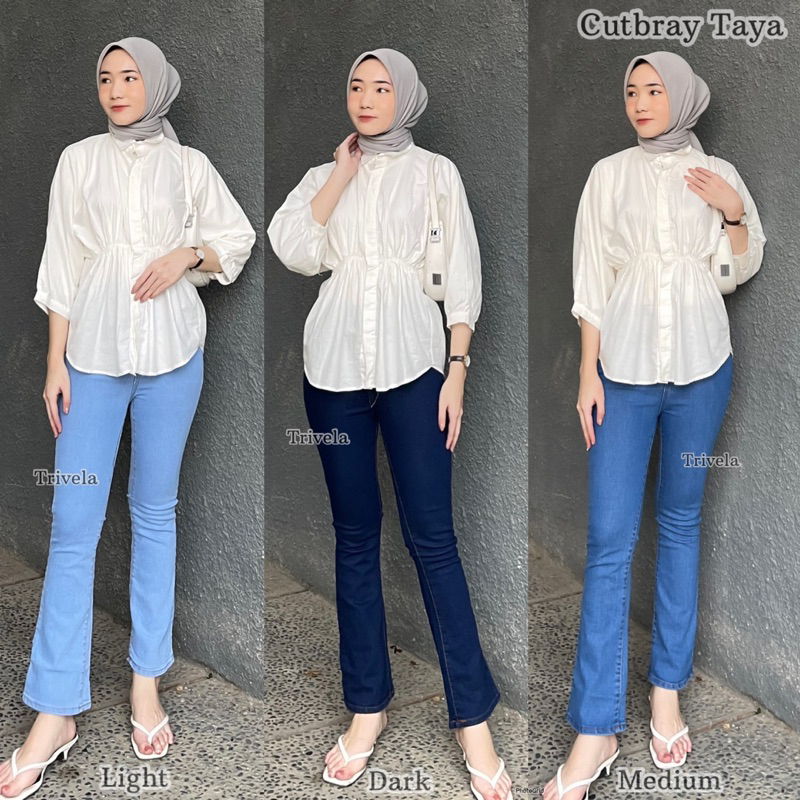 Jual Celana Jeans Cutbray Melar Basic anti Ngatung 27-42 / Cutbray ...