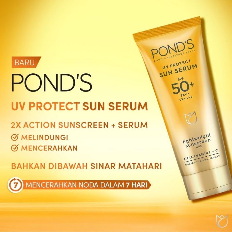 Jual Ponds UV Protect Sun Serum SPF 50+ PA++++ UVA UVB. Ready packing baru ya kk. ponds uv ...