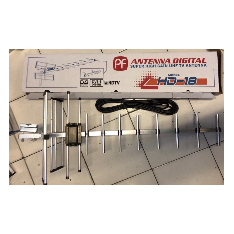 Jual Antena Tv Digital PF HD-18 Lengkap Dengan Kabel dan jack | Shopee ...