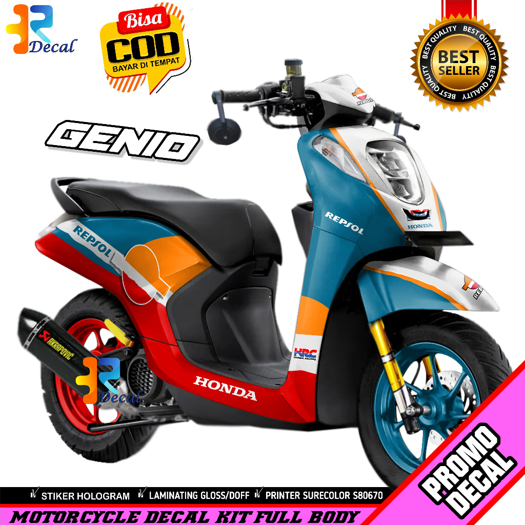 Jual Decal Motor Genio Desain Repsol NSR Sticker Decal Full Body ...