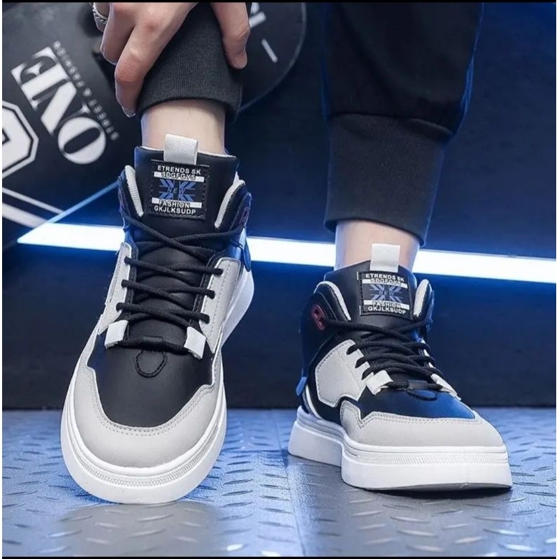 Jual Sepatu Sneaker Boots Wanita Pria Sepatu Korean Style Kekinian ...
