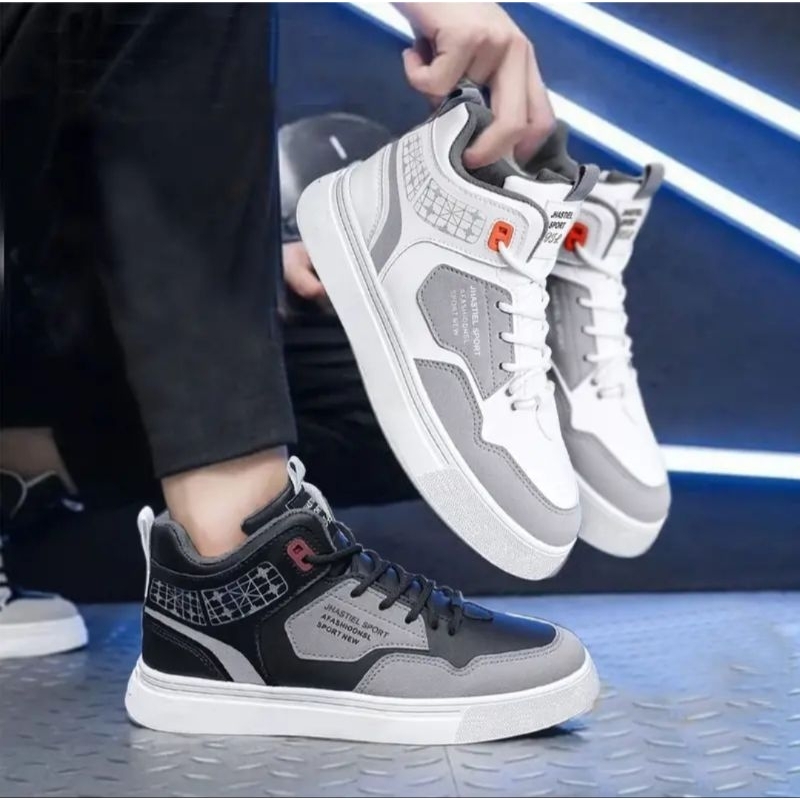 Jual Sepatu Sneaker Boots Wanita Pria Sepatu Korean Style Kekinian Sepatu Import Cowok Cewek ...