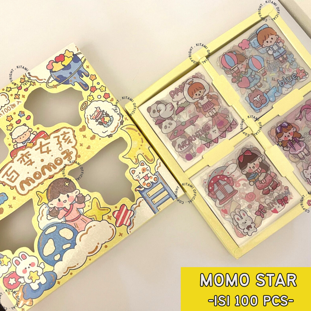 Jual STICKER PVC WATERPROOF 100 LEMBAR | STIKER MOMO RAINBOW | STIKER ...