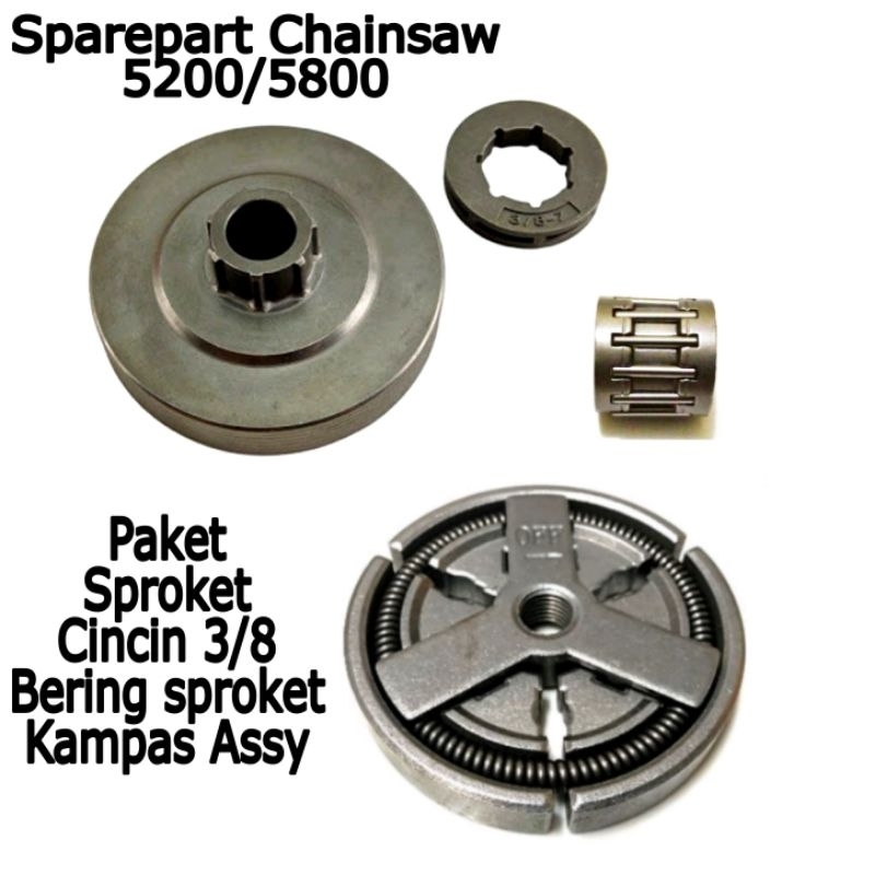 Jual Sproket Chainsaw Kampas dan Bering Sproket Senso 5200/5800 ...