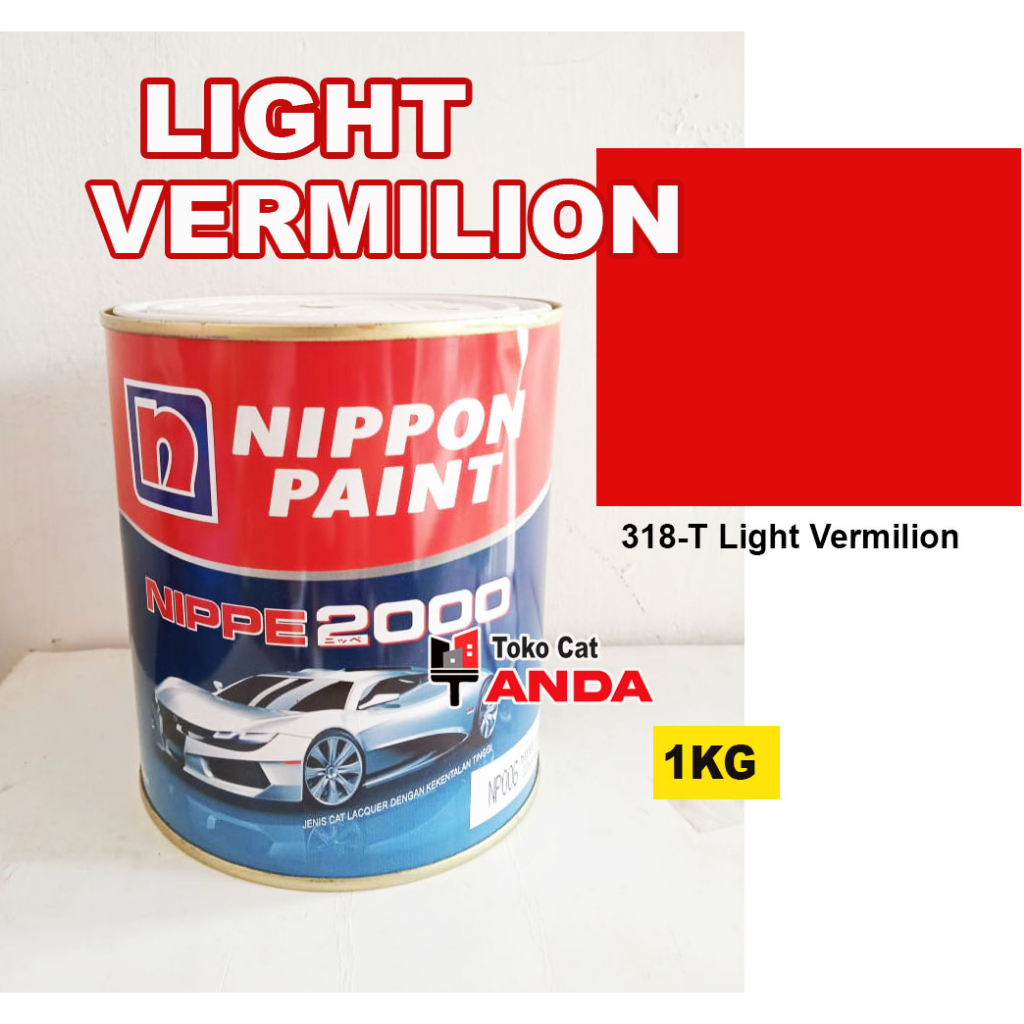 Jual Cat Nippe Merah Light Vermilion - 318 T - cat duco merah genjreng 1kg | Shopee Indonesia