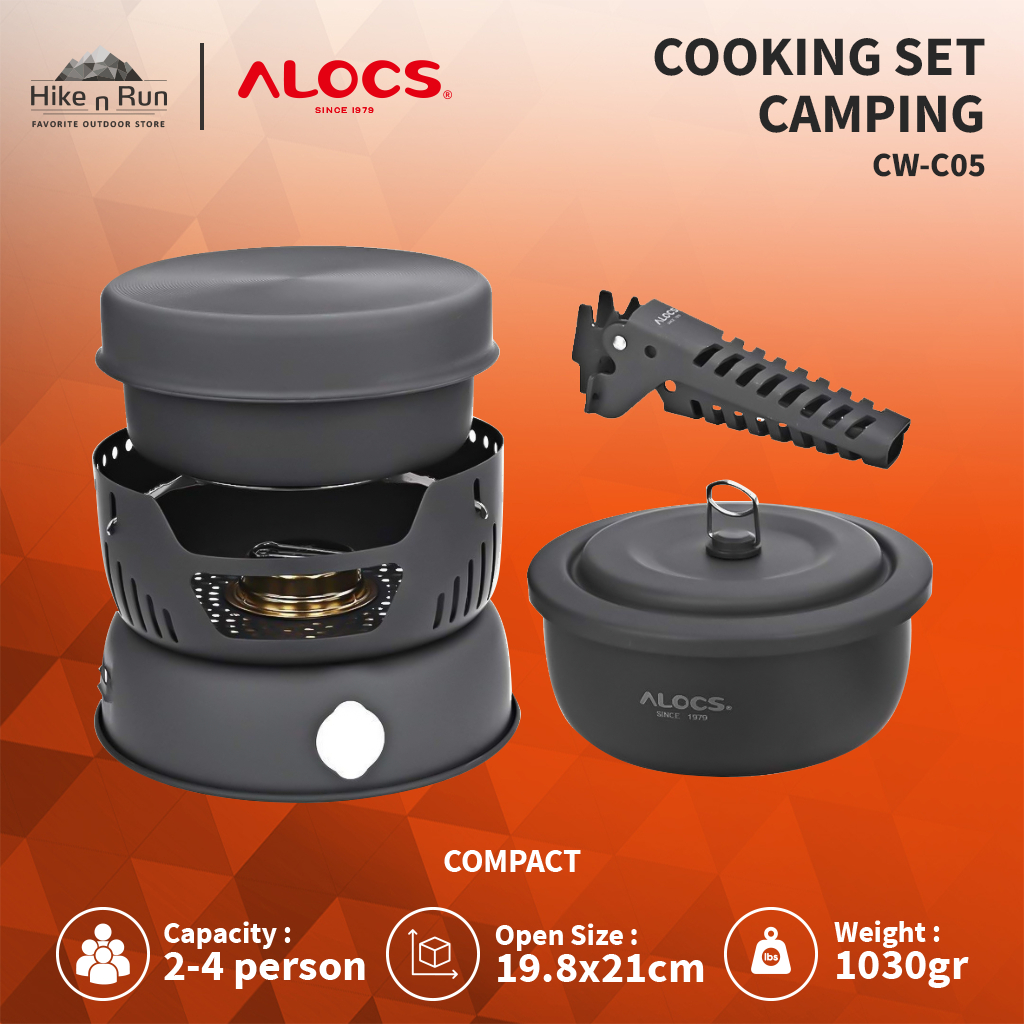 Jual Alocs Set Alat Masak CW-C05 Nesting Camping Cooking Set | Shopee ...